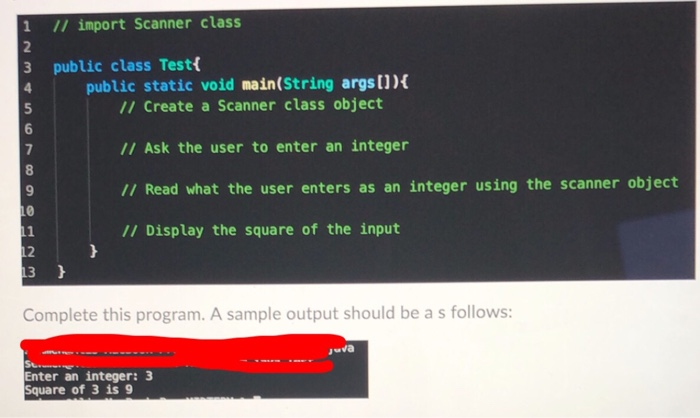 Solved 1 11 import Scanner class 2 3 public class Test{ | Chegg.com