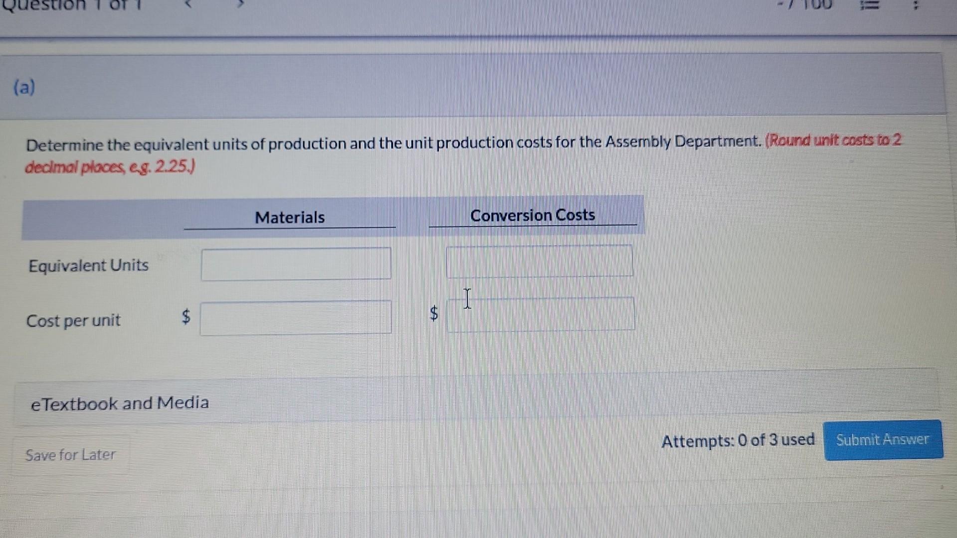 Solved Carla Vista Company has several processing | Chegg.com