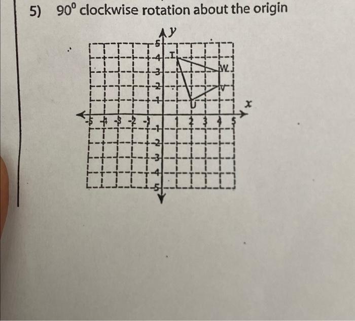 Solved 90∘ clockwise rotation about the origin | Chegg.com