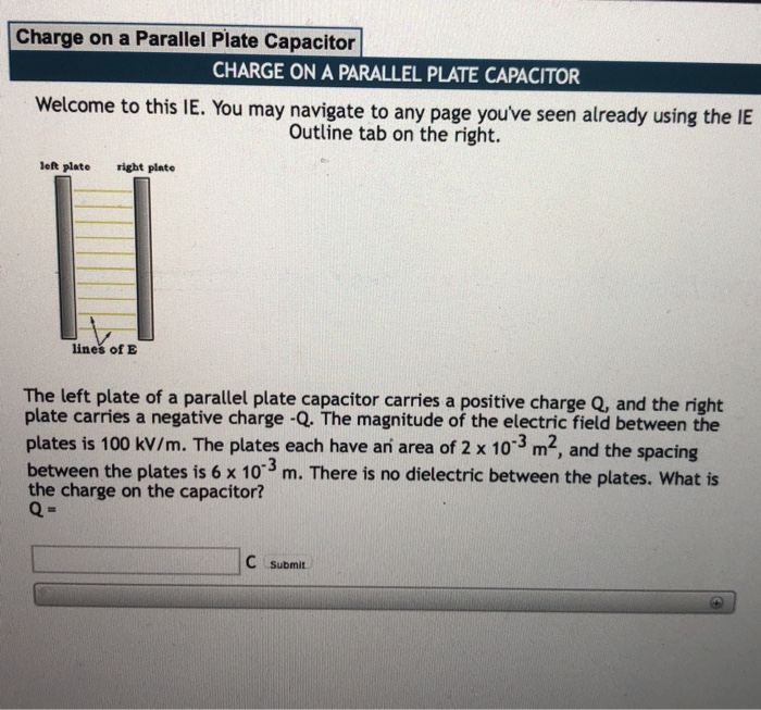 Solved Charge on a Parallel Plate Capacitor CHARGE ON A | Chegg.com