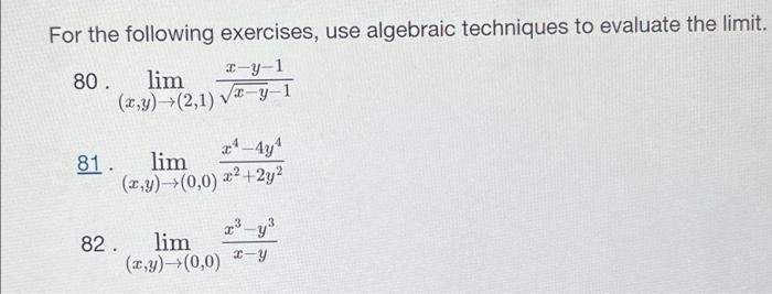 Solved For the following exercises, use algebraic techniques | Chegg.com