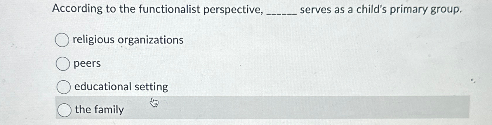 Solved According to the functionalist perspective, serves as | Chegg.com