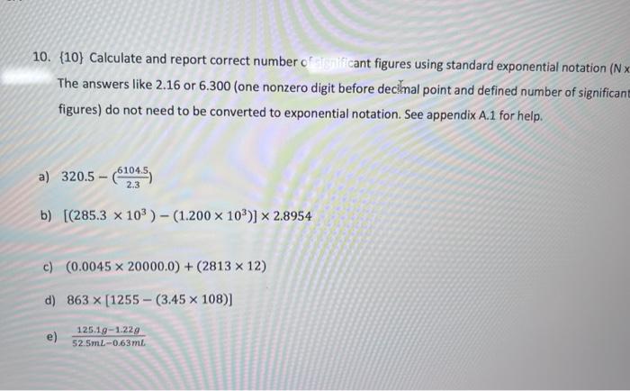 Solved 10. {10} Calculate and report correct number of cant | Chegg.com