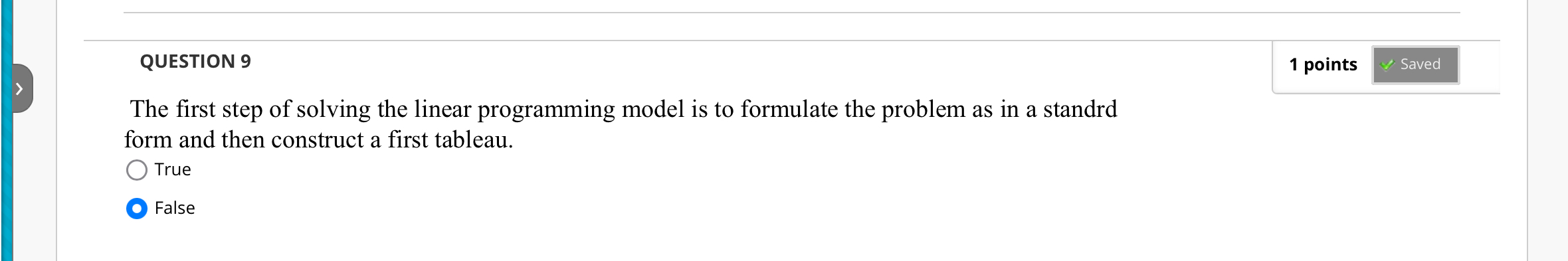 Solved QUESTION 91 ﻿pointsSavedThe first step of solving the | Chegg.com