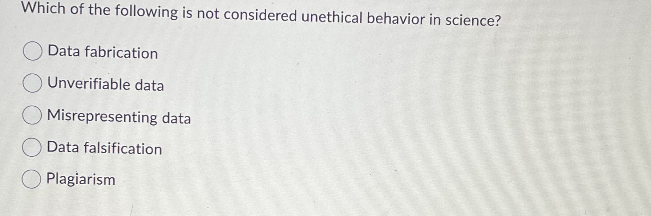 Solved Which of the following is not considered unethical | Chegg.com