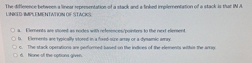 Solved The difference between a linear representation of a | Chegg.com