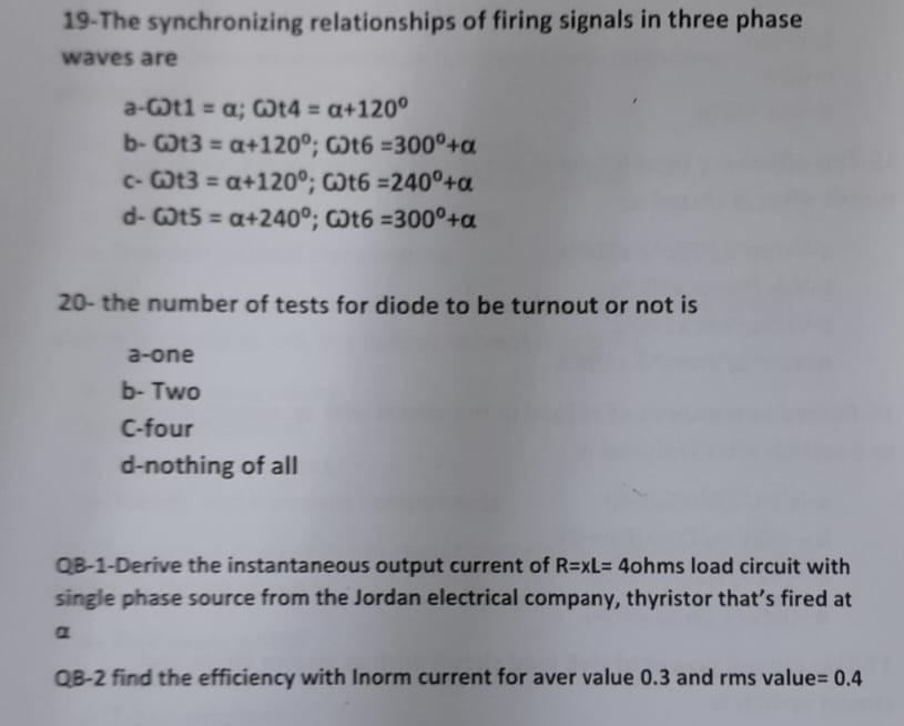 19-The synchronizing relationships of firing signals | Chegg.com