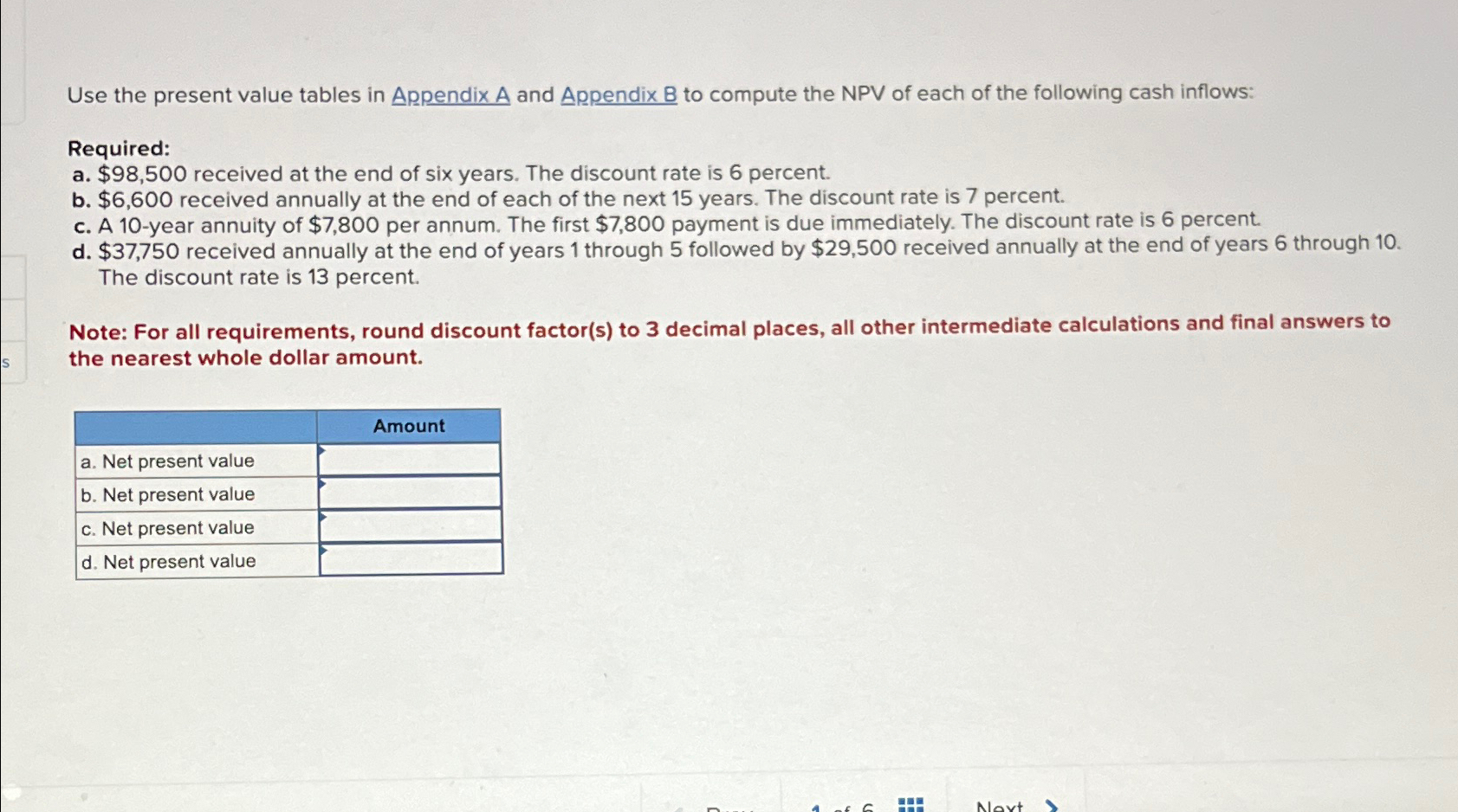 Solved Use the present value tables in Appendix A and | Chegg.com