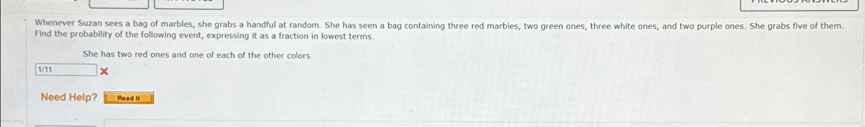 Solved Whenever Suzan sees a bag of marbles, she grabs a | Chegg.com Solved Whenever Suzan sees a bag of marbles, she grabs a | Chegg.com