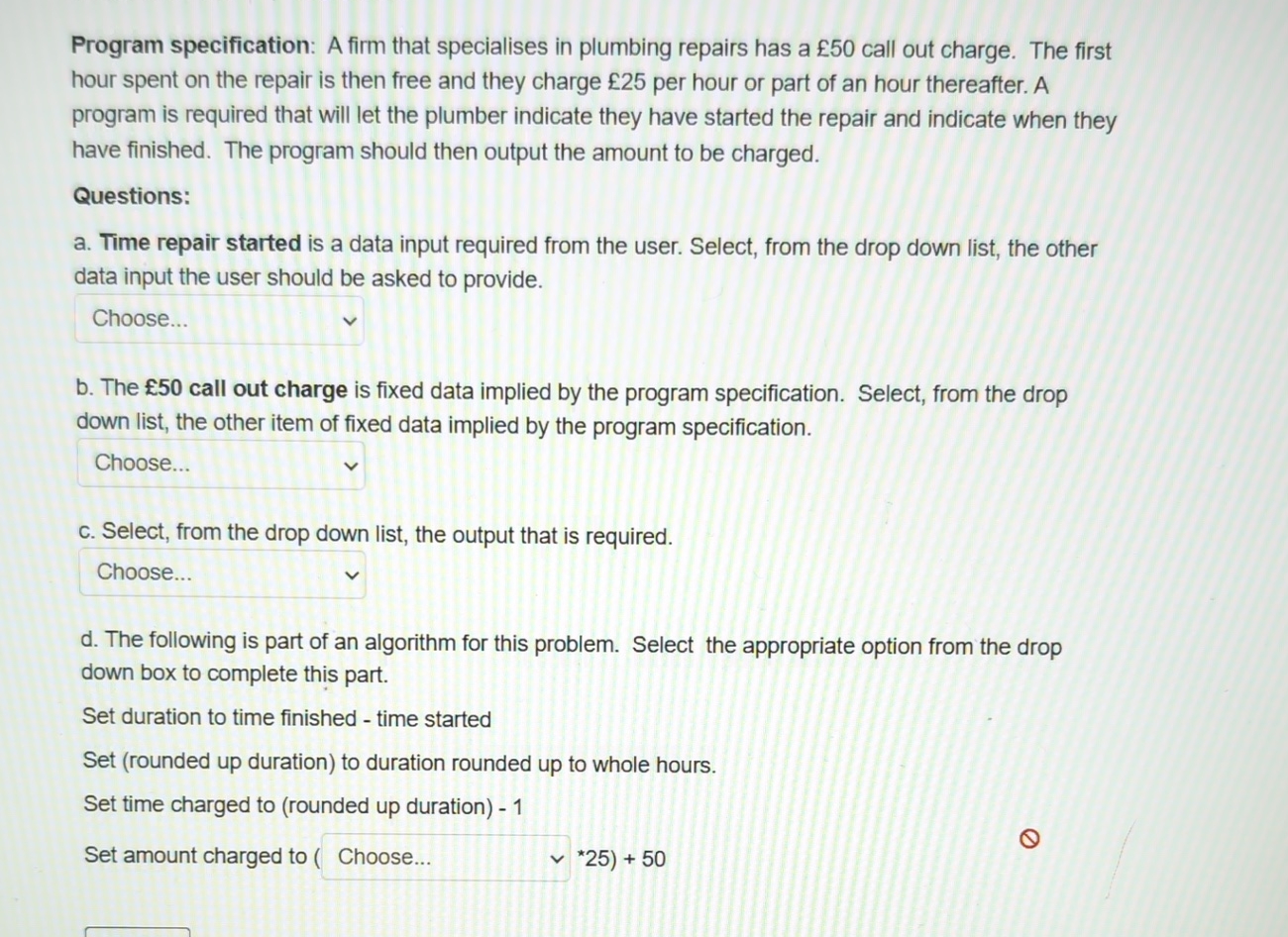 Solved Program specification: A firm that specialises in | Chegg.com