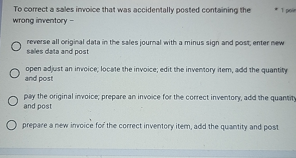 Solved To correct a sales invoice that was accidentally | Chegg.com