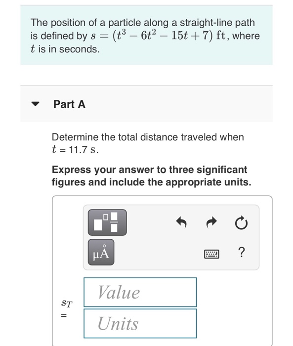 Solved The position of a particle along a straight-line path | Chegg.com