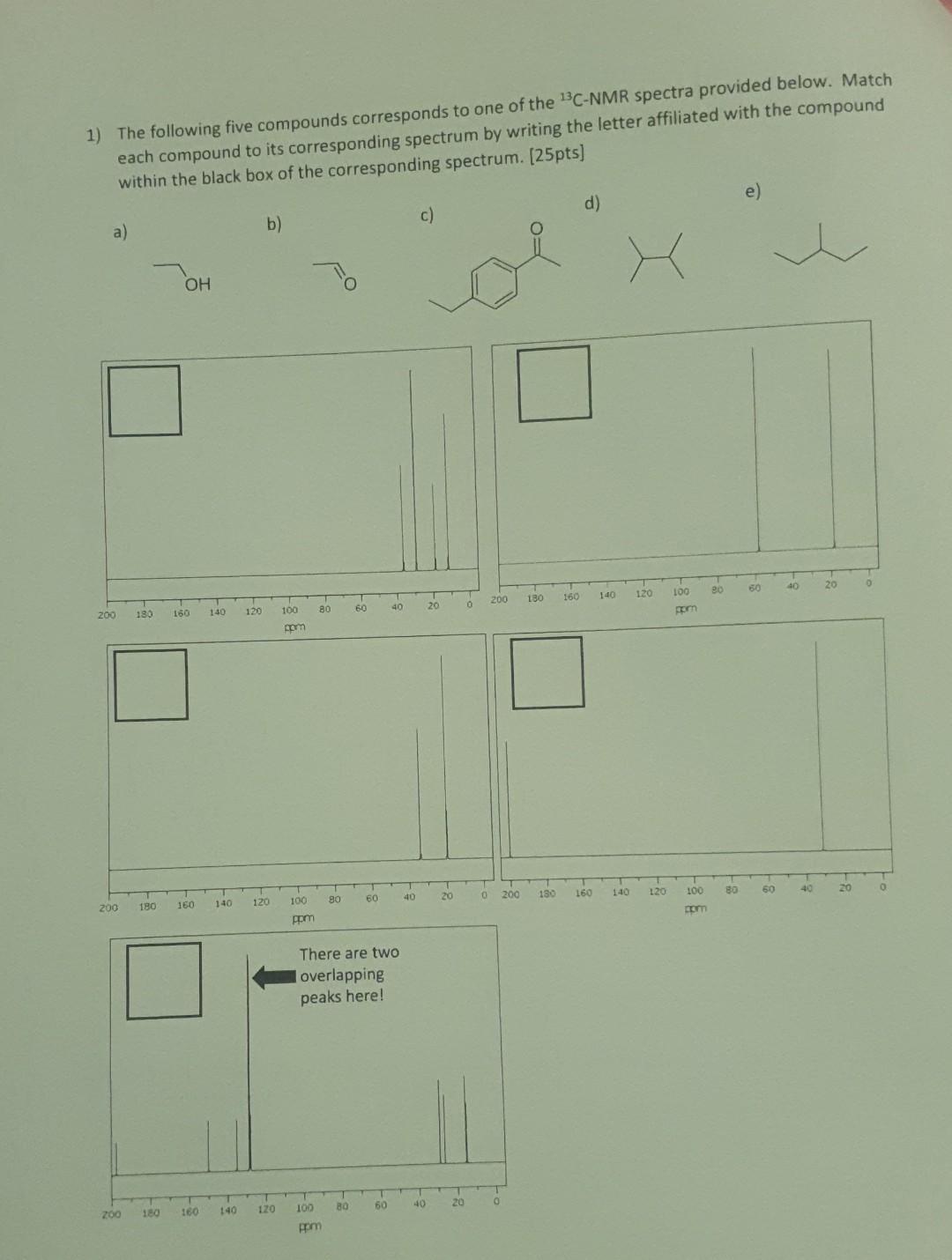 Solved 1) The following five compounds corresponds to one of | Chegg.com