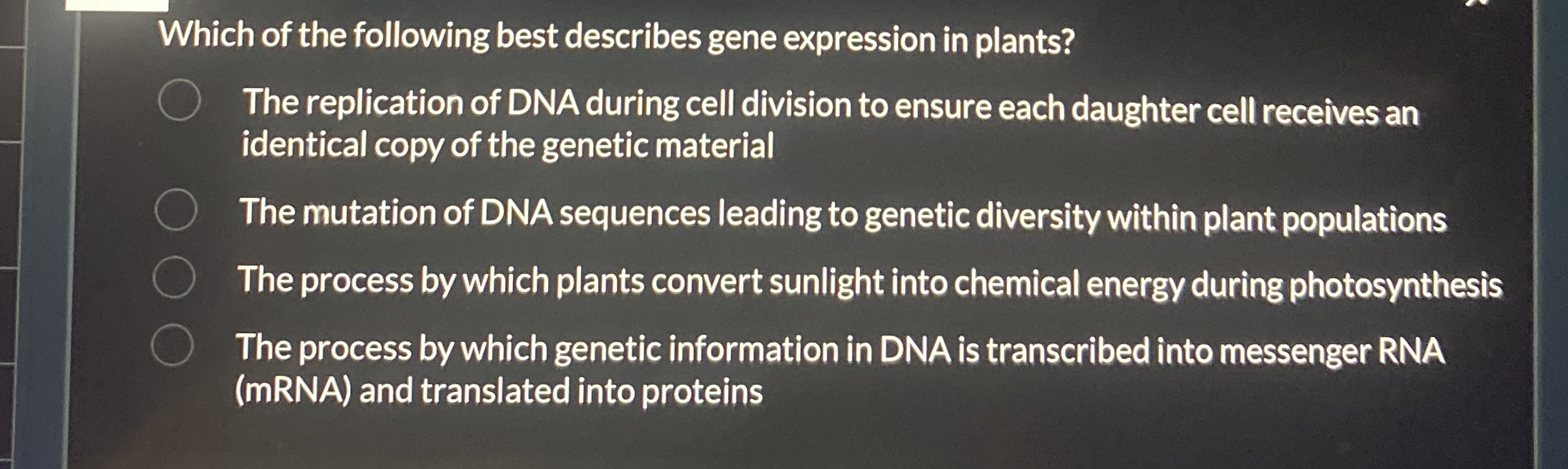 Solved Which of the following best describes gene expression | Chegg.com