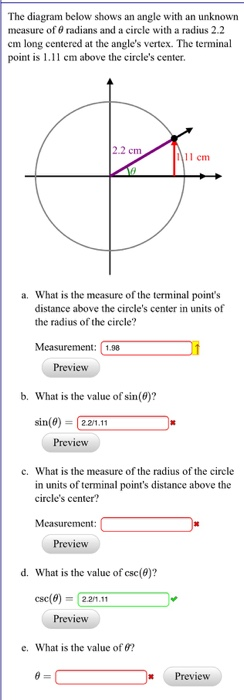 Solved The diagram below shows an angle with an unknown | Chegg.com