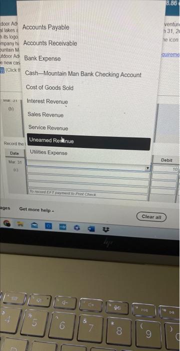 Solved Record the EFT payment to Print Check. I know the | Chegg.com