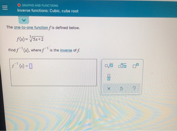 Solved Ographs And Functions Inverse Functions Cubic Cube 
