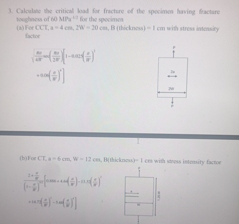 Solved Calculate the critical load for fracture of the | Chegg.com