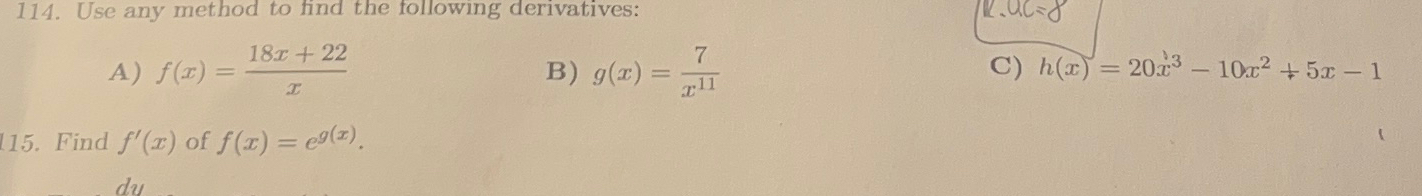 Solved Use any method to find the following | Chegg.com