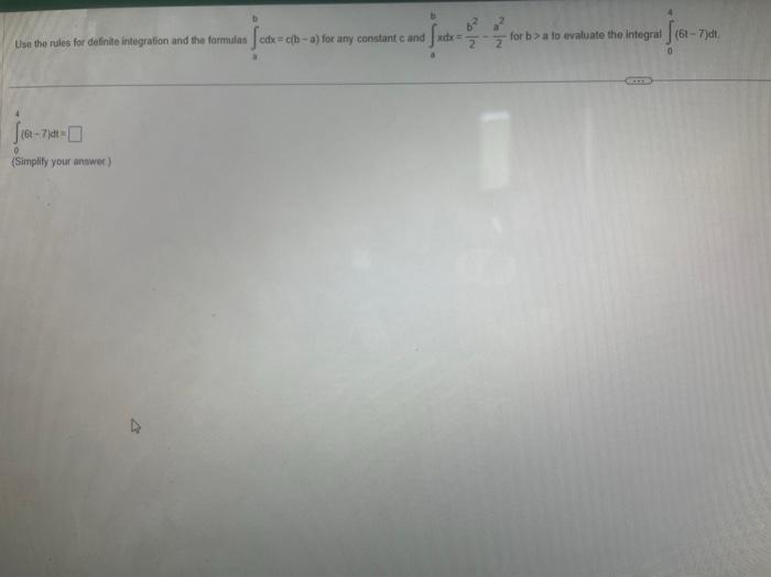 Solved Jed Use the rules for definite integration and the | Chegg.com