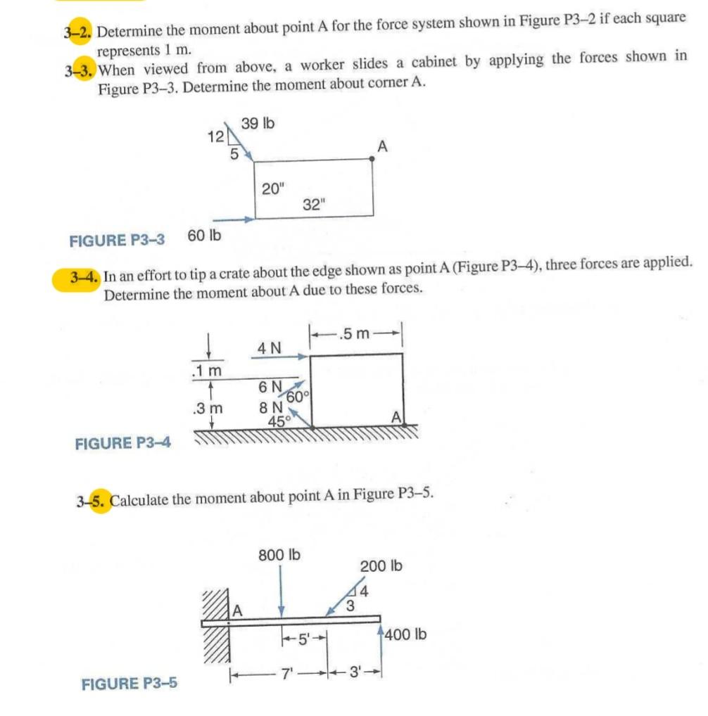 Solved 3–2. Determine the moment about point A for the force | Chegg.com