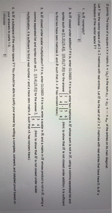 Solved (3 points) Which of the following subsets of R3x3 are | Chegg.com