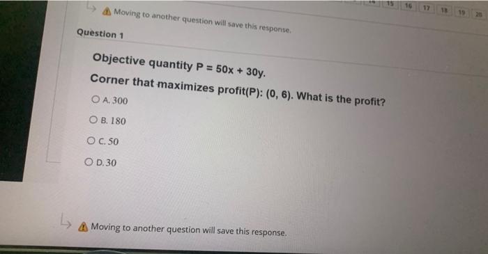 Solved Objective quantity P=50x+30y. Corner that maximizes | Chegg.com