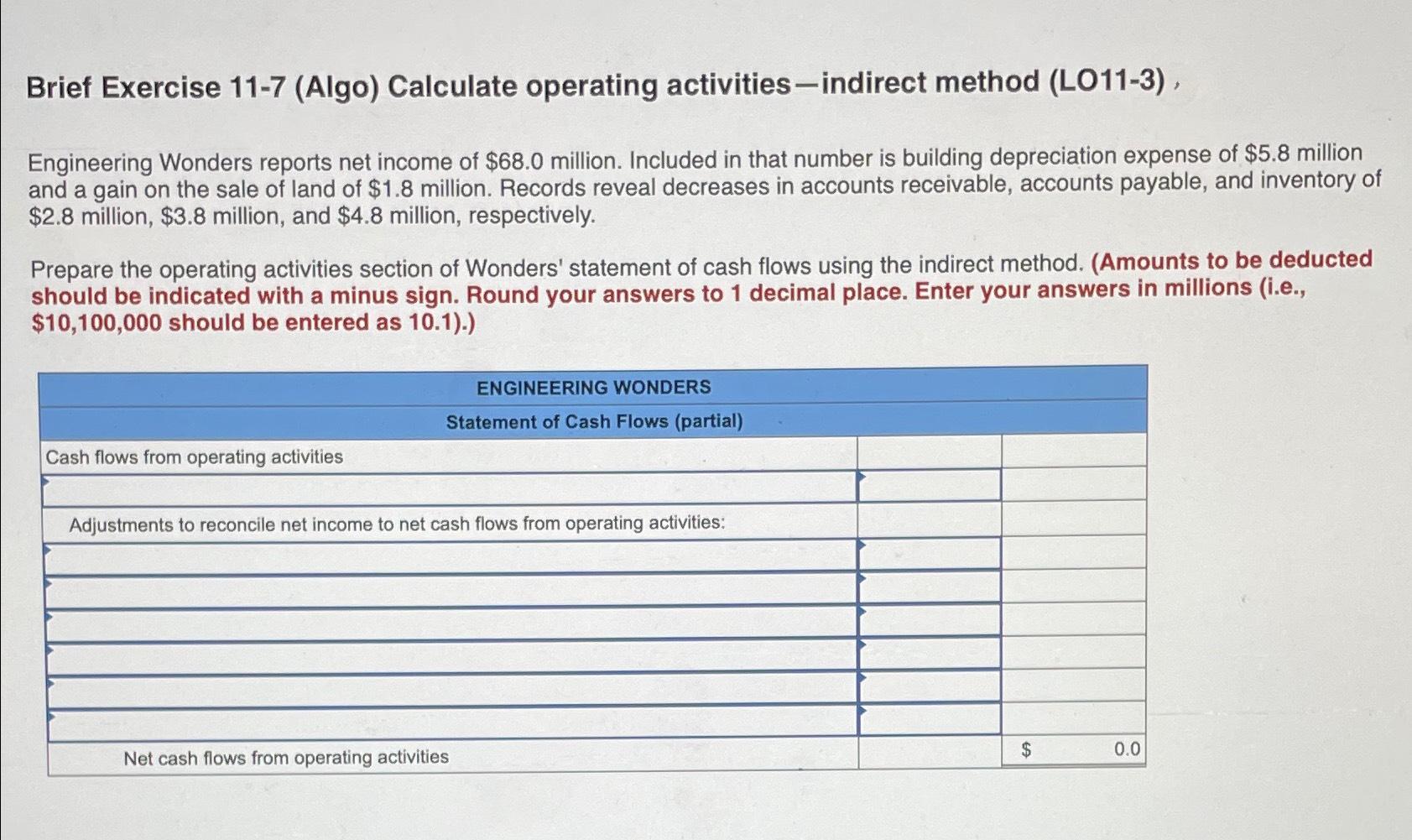 Solved Brief Exercise 11-7 (Algo) ﻿Calculate operating | Chegg.com