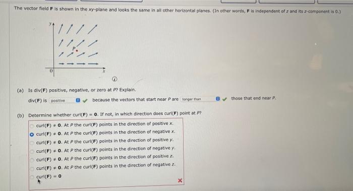 Solved The vector field F is shown in the xy-plane ond looks | Chegg.com