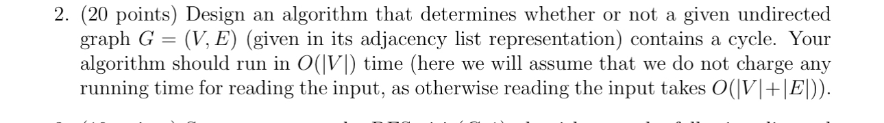 Solved (20 ﻿points) ﻿Design an algorithm that determines | Chegg.com