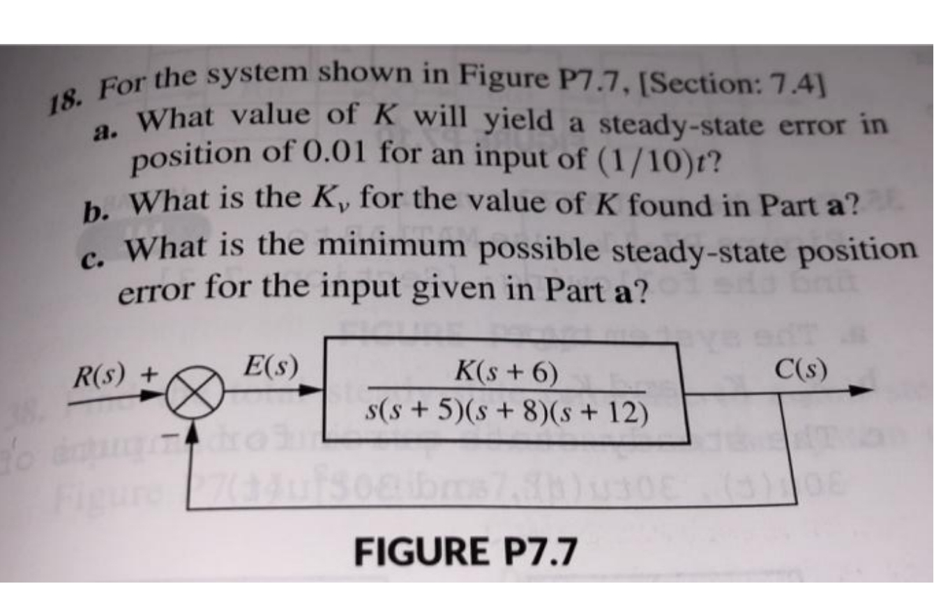 Solved For the system shown in Figure P7.7, [Section: 7.4]a. | Chegg.com