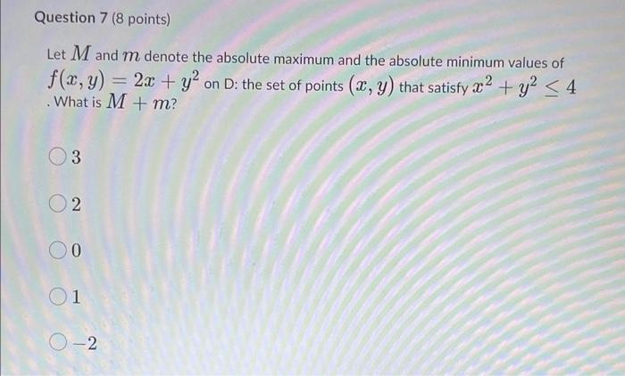 Solved Let M and m denote the absolute maximum and the | Chegg.com