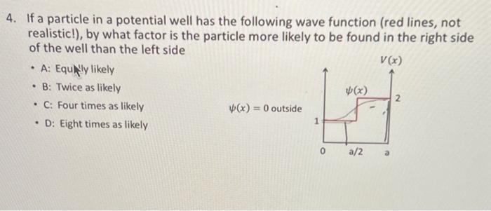 Solved 4. If a particle in a potential well has the | Chegg.com