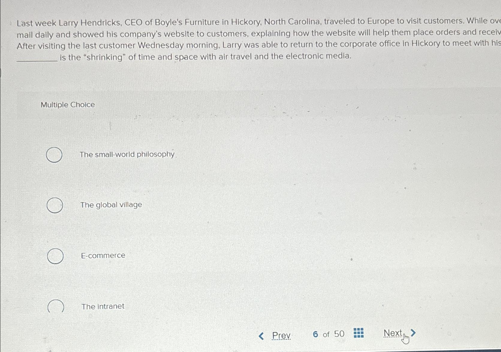 Solved Last week Larry Hendricks, CEO of Boyle's Furniture | Chegg.com