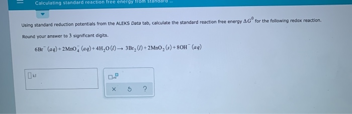Solved Calculating Standard reaction et energy from standard | Chegg.com