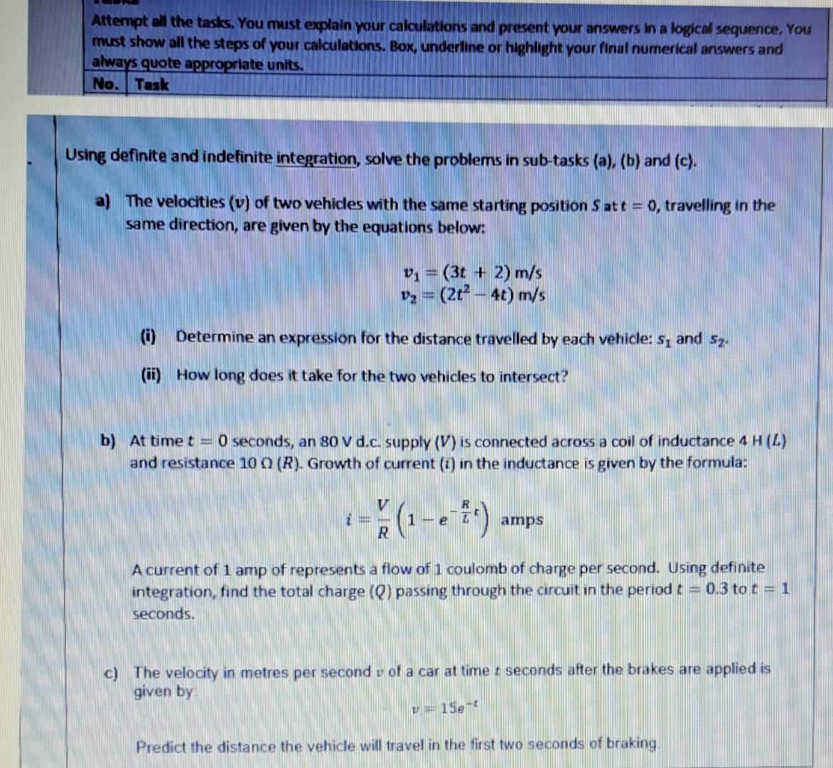 Solved Altempt all the tasks. You must explain your | Chegg.com