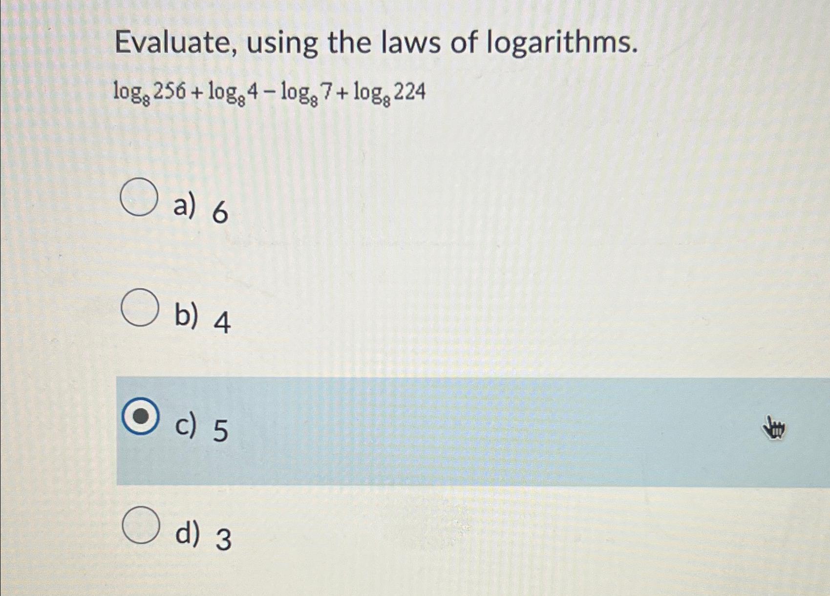 Solved Evaluate, using the laws of | Chegg.com