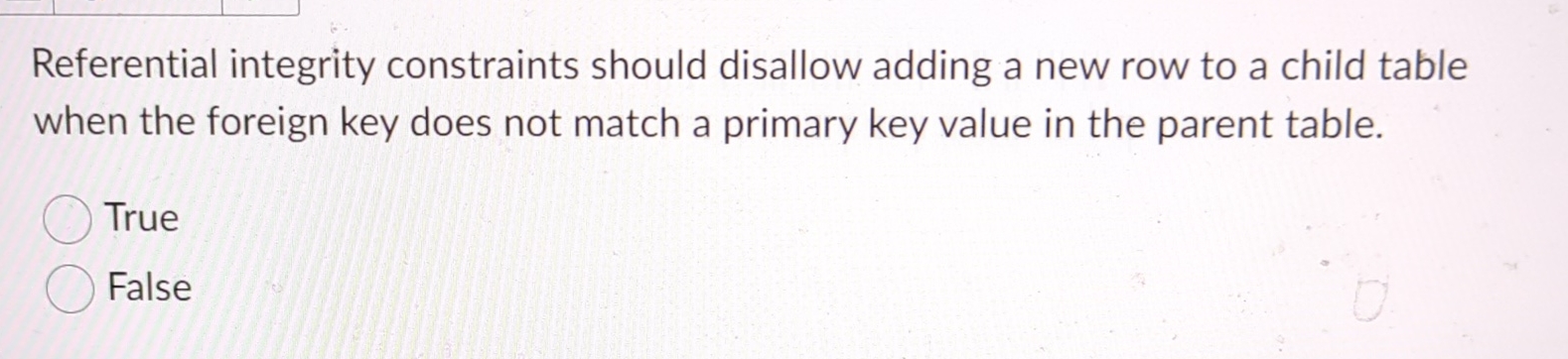 Solved Referential integrity constraints should disallow | Chegg.com