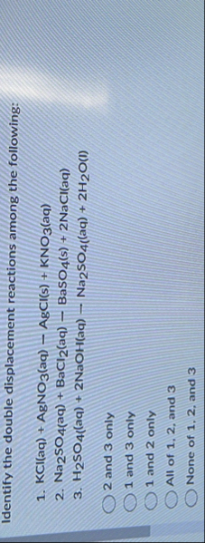 Solved Identify the double displacement reactions among the | Chegg.com