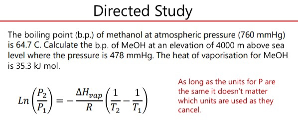 Solved Directed Study The boiling point (b.p.) of methanol | Chegg.com