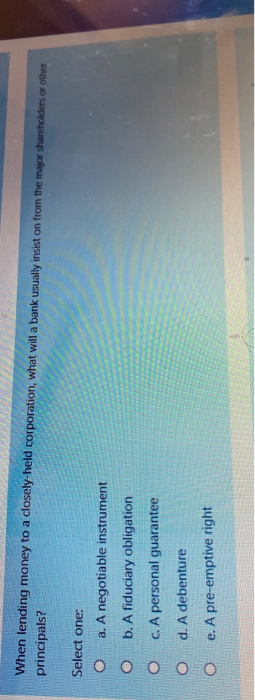 Solved When lending money to a closely-held corporation, | Chegg.com