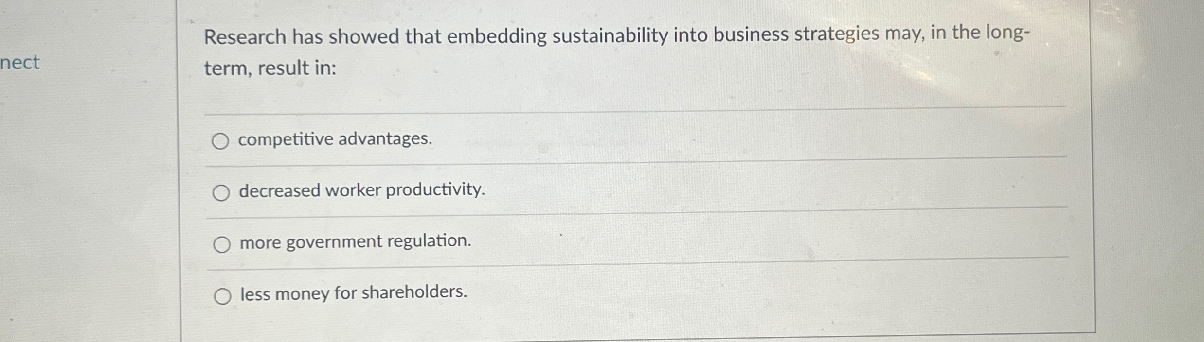 Solved Research has showed that embedding sustainability | Chegg.com