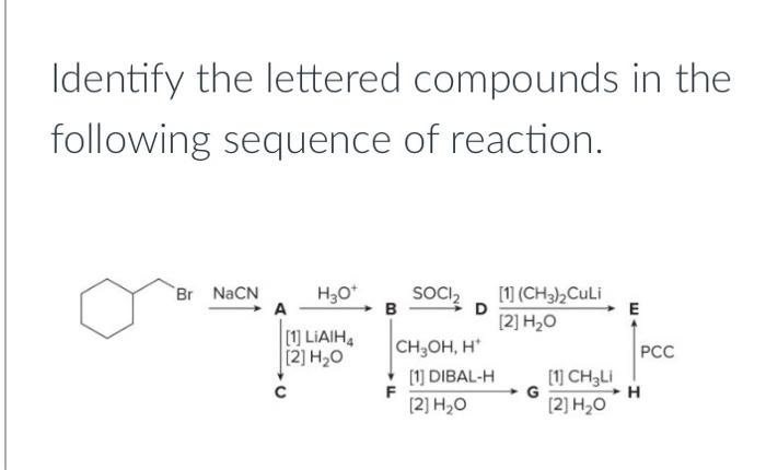 Solved Identify the lettered compounds in the following | Chegg.com