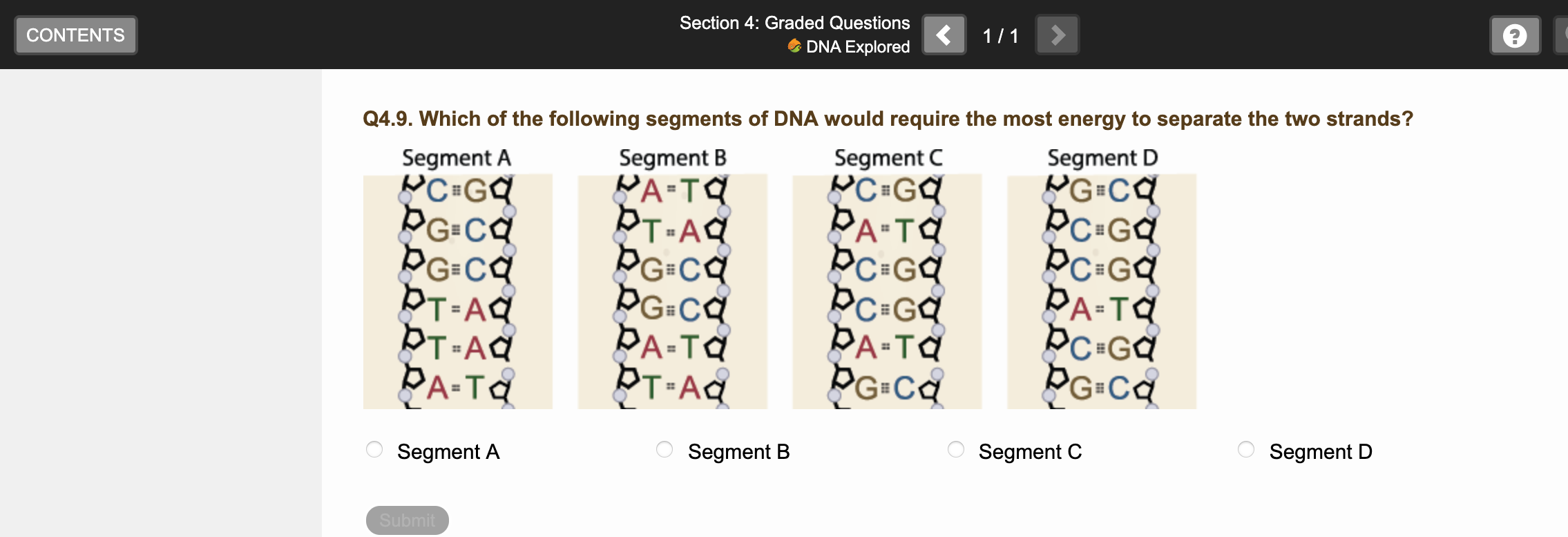 Solved Section 4: Graded Questions © ﻿DNA Explored 1 / 1 | Chegg.com