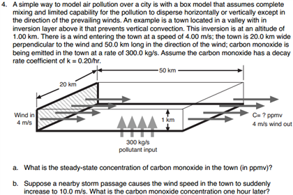 A simple way to model air pollution over a city is | Chegg.com