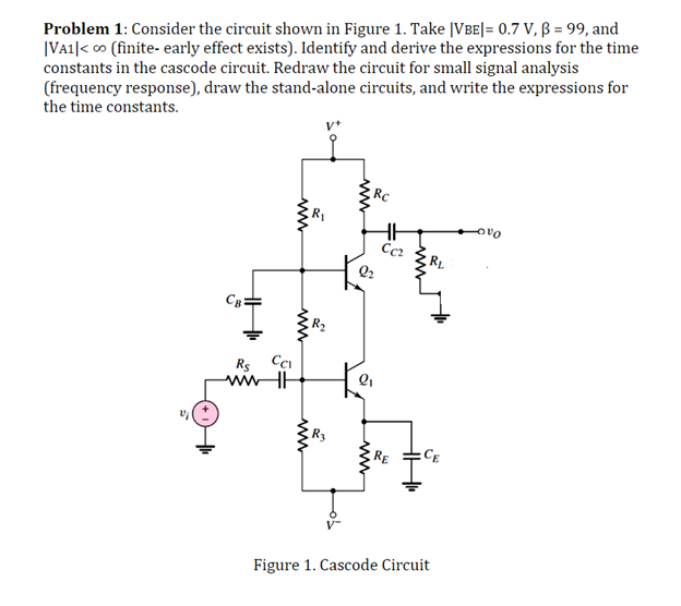 Problem 1: Consider the circuit shown in Figure 1. | Chegg.com