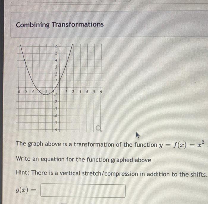 Solved Combining Transformations The graph above is a | Chegg.com