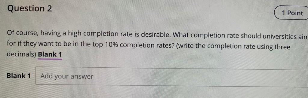 Solved Assume the completion rate is normally distributed. | Chegg.com
