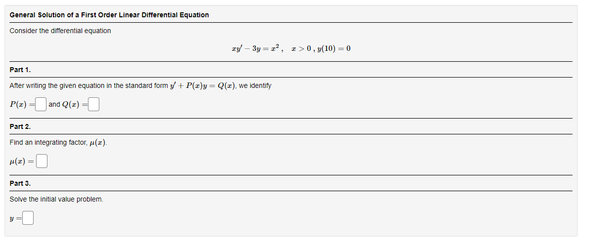 Solved General Solution of a First Order Linear Differential | Chegg.com