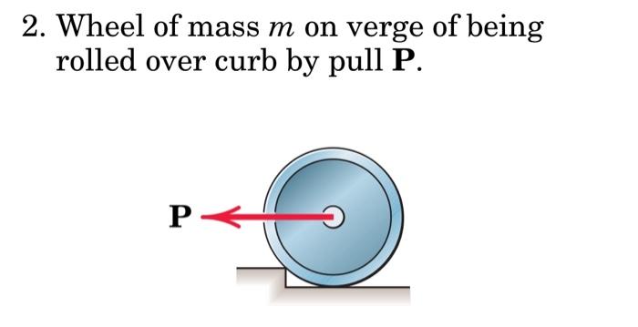 Solved 2. Wheel of mass m on verge of being rolled over curb | Chegg.com